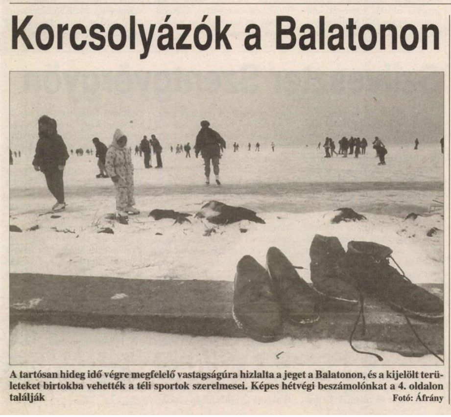 Befagyott Balaton: múltidéző fotók az igazi télről és a korcsolyázókról